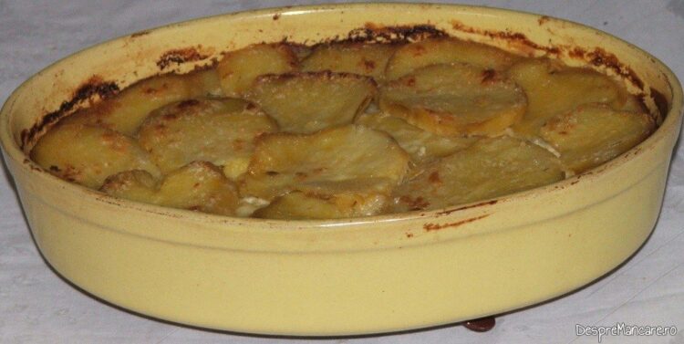 Pane' din limba de vaca cu cartofi gratinati